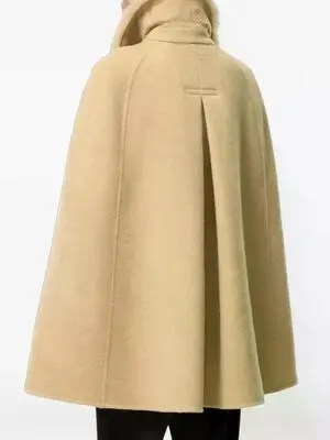 Burberry Shearling Collar Cashmere Cape