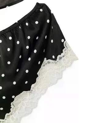 MC2 SAINT BARTH Pilar Polka-dot Lace-trim Pajama Set