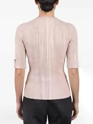 Brunello Cucinelli Bead-embellished Ribbed T-shirt