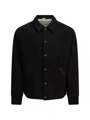 A.PRESSE Leather-trimmed Cashmere Jacket