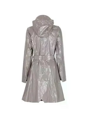 Rains Curve Hooded Belted Coat