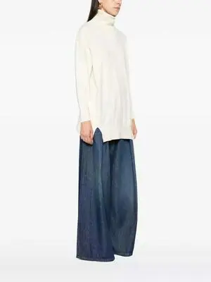 PLEASE Roll-neck Side-slit Sweater
