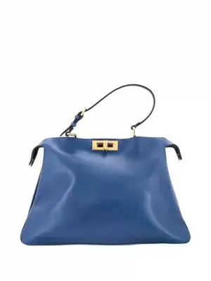 Fendi Soft Peekaboo Iseeu Bag Leather Large Shoulder Bag - Blue