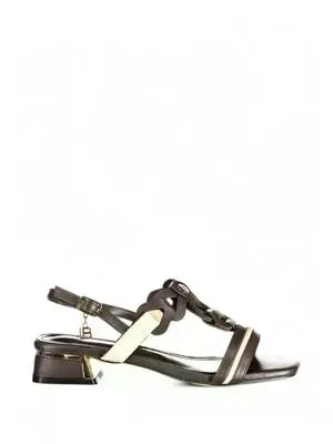 LAURA BIAGIOTTI Logo-plaque Buckled Sandals - Brown