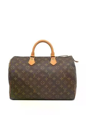 LOUIS VUITTON 1995 Monogram Speedy 35 Boston Bag - Brown