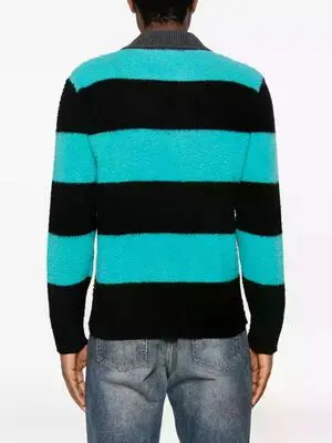ATOMO FACTORY Striped Textured Polo Shirt