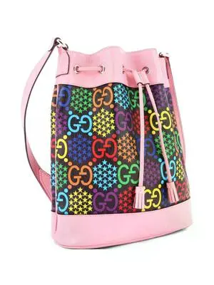 Gucci Psychedelic Print Gg Coated Canvas Medium Bucket Bag