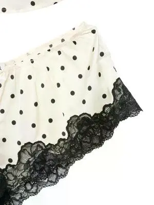MC2 SAINT BARTH Pilar Polka-dot Lace-trim Pajama Set