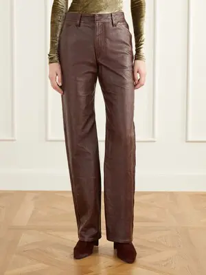 LEMAIRE Textured-leather Straight-leg Pants