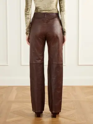 LEMAIRE Textured-leather Straight-leg Pants