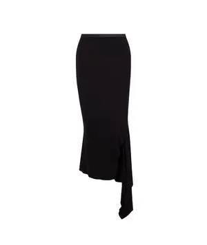 AARON ESH Asymmetric Jersey Midi Skirt - Black