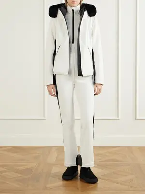 Goldbergh Kibõ Hooded Paneled Plush-trimmed Stretch-jersey Ski Jacket