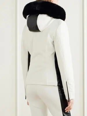 Goldbergh Kibõ Hooded Paneled Plush-trimmed Stretch-jersey Ski Jacket