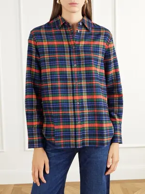 HIGH SPORT Jasper Checked Logo-embroidered Cotton-flannel Shirt