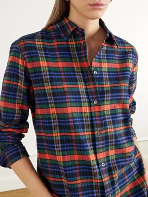 HIGH SPORT Jasper Checked Logo-embroidered Cotton-flannel Shirt
