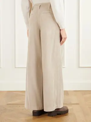Brunello Cucinelli Cotton-corduroy High-rise Wide-leg Pants