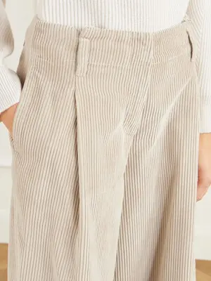 Brunello Cucinelli Cotton-corduroy High-rise Wide-leg Pants