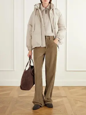 Brunello Cucinelli Hooded Quilted Padded Cashmere-trimmed Cotton-blend Shell Jacket