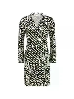 Diane Von Furstenberg Jeanne Geometric-print Wrap Mini Dress