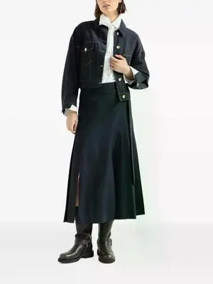 Brunello Cucinelli Tropical Luxury Wool Kilt Skirt