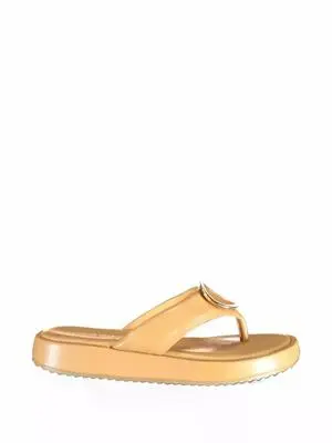 LAURA BIAGIOTTI Logo-plaque Platform Sandals - Neutrals