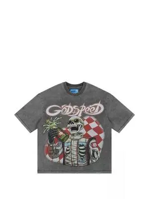 GODSPEED Winners Graphic-print Washed T-shirt - Grey