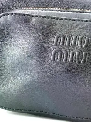 Miu Miu Pocket Leather Shoulder Bag - Black