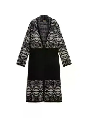 Woolrich Fair Isle Longline Cardigan - Black