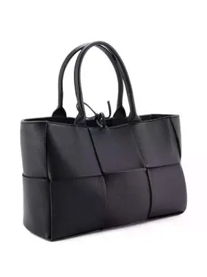 Bottega Veneta Arco Maxi Intrecciato Leather Small Tote Bag - Black