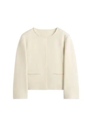 TOTEME Open-front Bouclé Blazer - Ecru