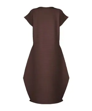 Issey Miyake Zig Zag Knit Dress - Dark Brown