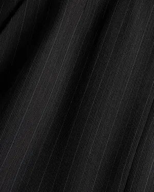 Saint Laurent Split Pencil Skirt In Chalk-stripe Wool Mélange