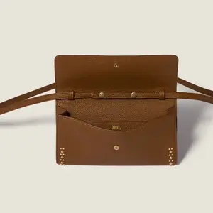 Miu Miu Leather Wallet With Shoulder Strap