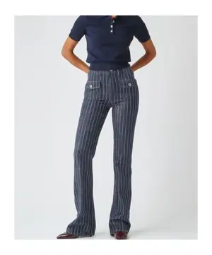 DONDUP Pinstriped Casual Trousers - Blue