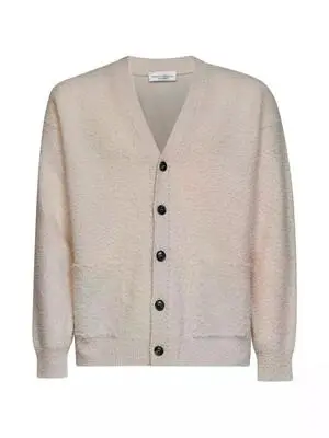 ROBERTO COLLINA Button-up Bouclé Cardigan - Neutrals
