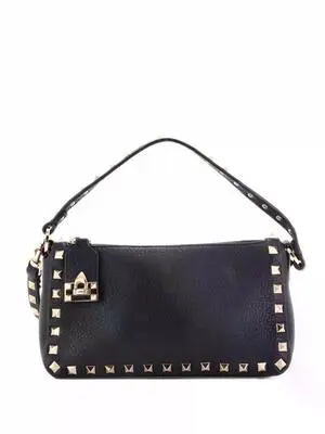 Valentino Garavani Rockstud Zip Pochette Leather Small Shoulder Bag