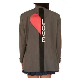 THE DIVINE REBEL COLLECTIVE Half Heart Blazer - Grey