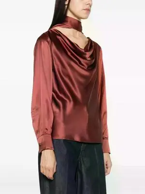 Max Mara Cowl-neck Silk Top