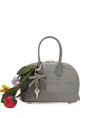 SELF-PORTRAIT Embossed Leather Mini Bag - Grey