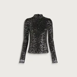 Isabel Marant Étoile Toile Lou Sequin Long Sleeve Top - Silver