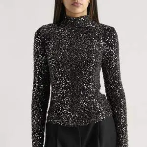 Isabel Marant Étoile Toile Lou Sequin Long Sleeve Top