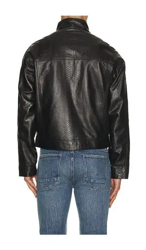 Hudson Jeans Leather Jacket In Black