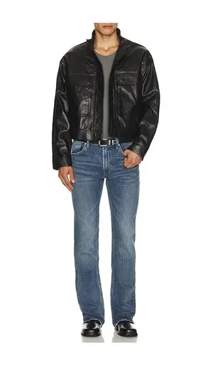 Hudson Jeans Leather Jacket In Black