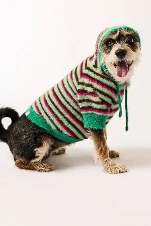 Anthropologie Eyelash Striped Pet Hoodie