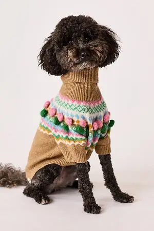 Anthropologie Fair Isle Bauble Pet Sweater