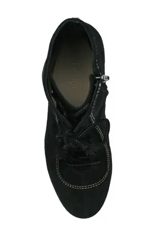 Cinq À Sept Alice Contrast Lace Up Leather Bootie - Black