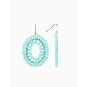 LOTT. GIOIELLI Open Oval Double Earrings L Aquamarine Noa - Blue