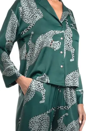 MIDNIGHT BAKERY Satin Notch Lapel Pajamas