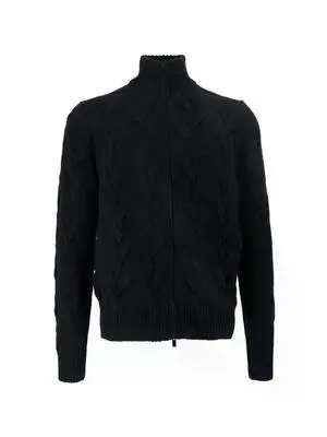 FILIPPO DE LAURENTIIS Cable-knit Zip-up Cardigan - Blue