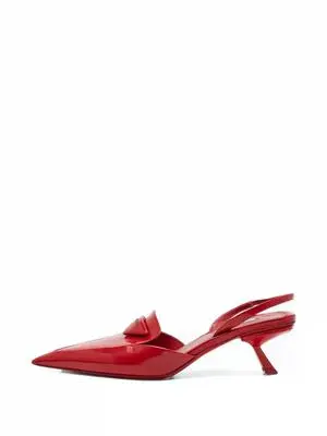 Prada Triangle Plaque Slingback Pumps
